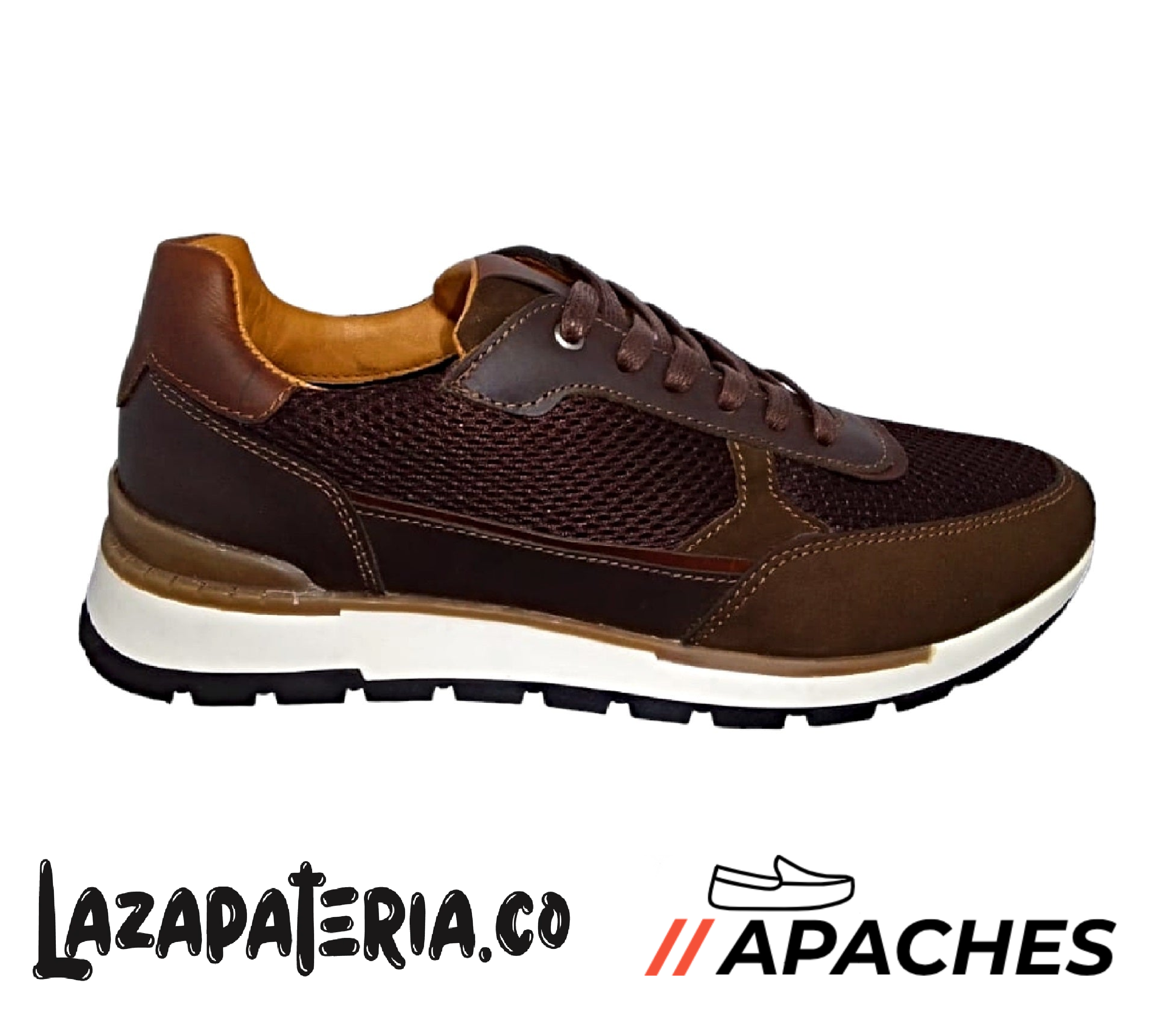APACHES HOMBRE CP105 CAFÉ X CAFÉ SUELA GOMA – LA ZAPATERIA